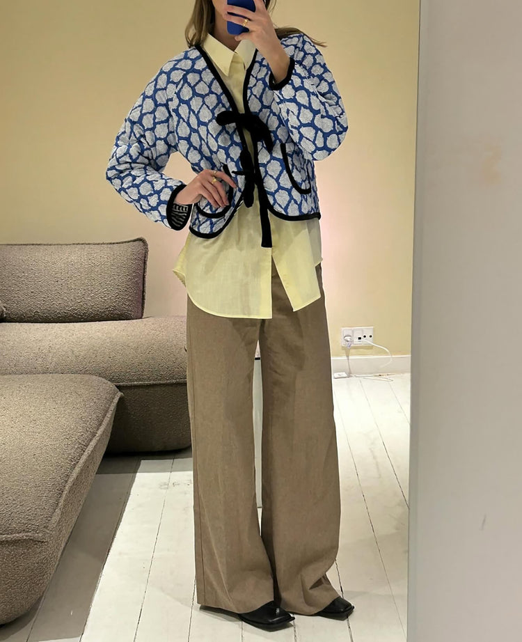 Suvanna Jacket - Blue Leaves – SISSEL EDELBO